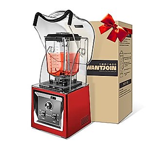 WantJoin Professional Soundproof Quiet Blender, Commercial Smoothie Blenders Countertop Blender with Shield Sound Enclosure,Multifunctional,Speed Control,Self-Cleaning