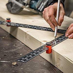 Simon Tools - Stair Gauges for Framing Square | Extra Tall Non-Slip Framing Square Stops with Holder, Framing Tools for Speed Square
