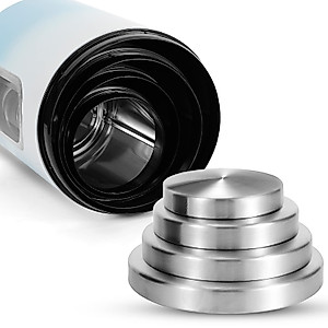 JENNIMER Kitchen Canisters Set of 4,Stainless Steel with Transparent Windows for Sugar Food Tea Coffee Candy Storage(Gradient Blue)