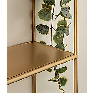 Kate and Laurel Monroe Modern Arched Wall Shelf, 18 x 31, Gold, Decorative 3 Tier Floating Wall Shelves with Glamorous Finish and Robust Storage Capacity
