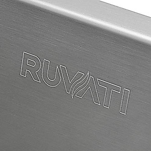 Ruvati RVH8400 Undermount Corner Kitchen Sink 16 Gauge 44" Double Bowl, Stainless Steel