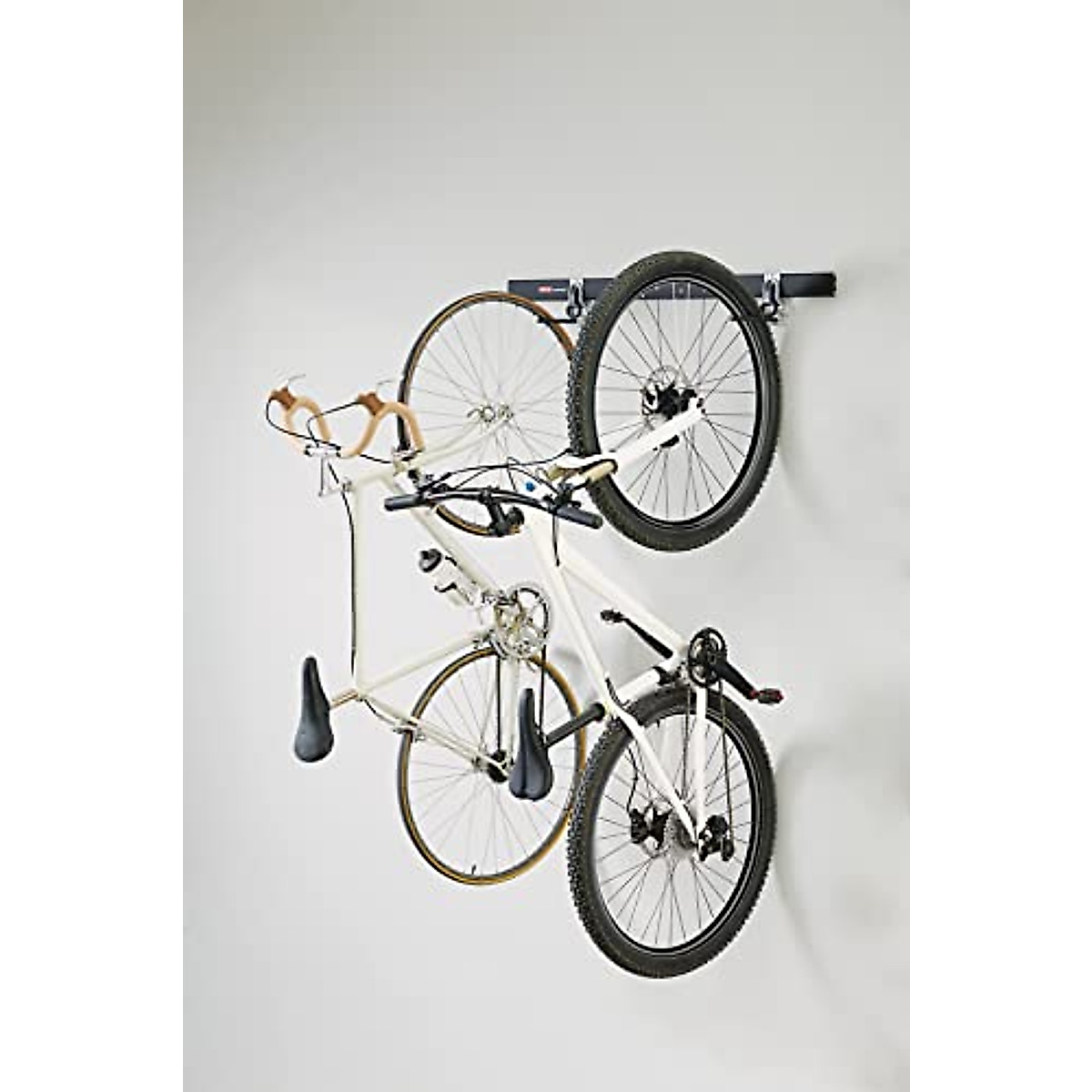 Rubbermaid FastTrack Garage Storage Bike Storage Kit, 3 Piece, All in One Rail Hook Kit Organizer, Heavy Duty Organization for Home/Garage/Wall/Shed