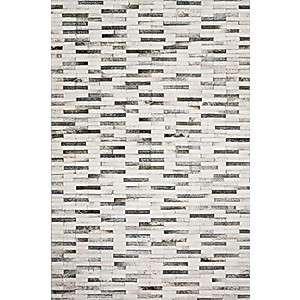 Loloi II Maddox Collection MAD-01 Ivory/Grey, Contemporary 7'-6" x 9'-6" Area Rug