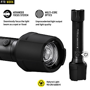 Ledlenser, P17R Core Rechargeable Flashlight, LED Light for Home and Emergency Use, Black