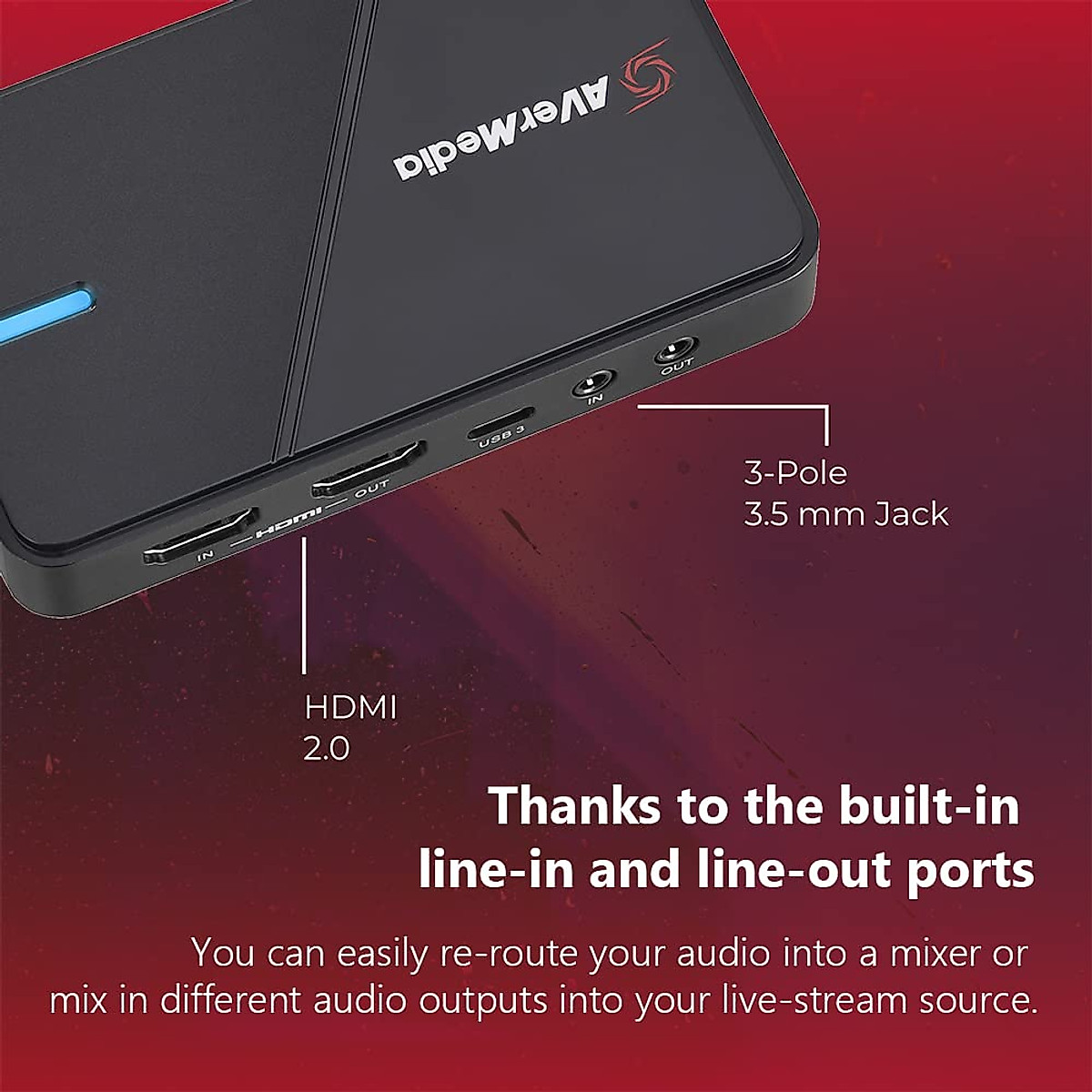 AVerMedia HDMI Capture Card - Gaming, Video Streaming, 4K Capture Card for PS5, Xbox Series X/S, Xbox One, PS4, Nintendo Switch, Windows 11 / Mac Os12, HDR & VRR Support - GC551G2 Live Gamer Extreme 3