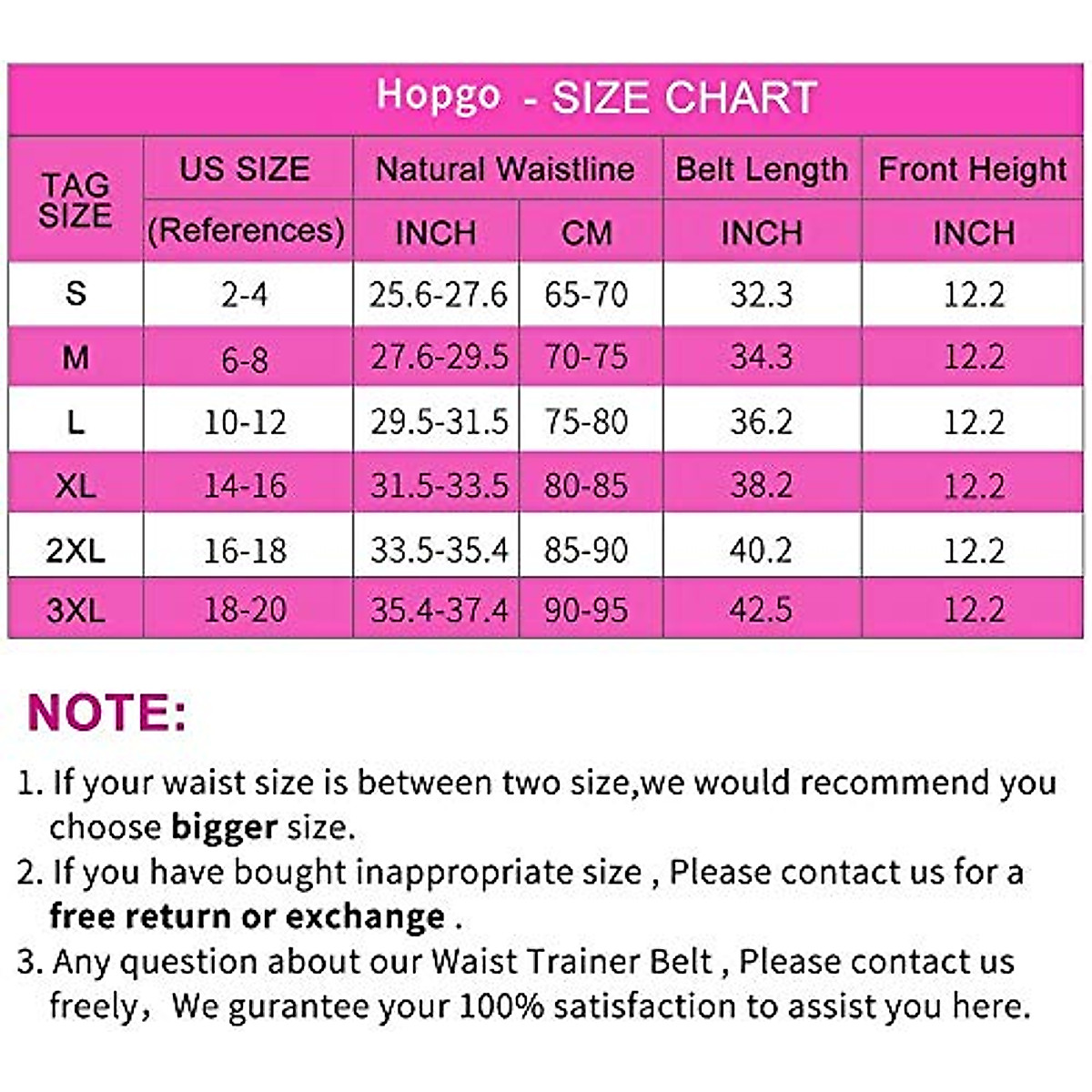 Hopgo Waist Trimmer for Women Weight Loss Waist Cincher Corset Sweat Girdle Workout tummy Slimming Belt XXL Black with Double Belt