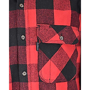 Five Brother Men's Heavyweight Regular Fit Flannel Shirt, Tall XLT Red/Black, 5200T PL-4A