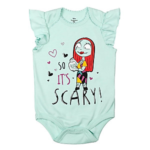Disney Nightmare Before Christmas Jack Skellington Sally Infant Baby Girls 5 Pack Cuddly Short Sleeve Baby Bodysuits Multicolor 18 Months