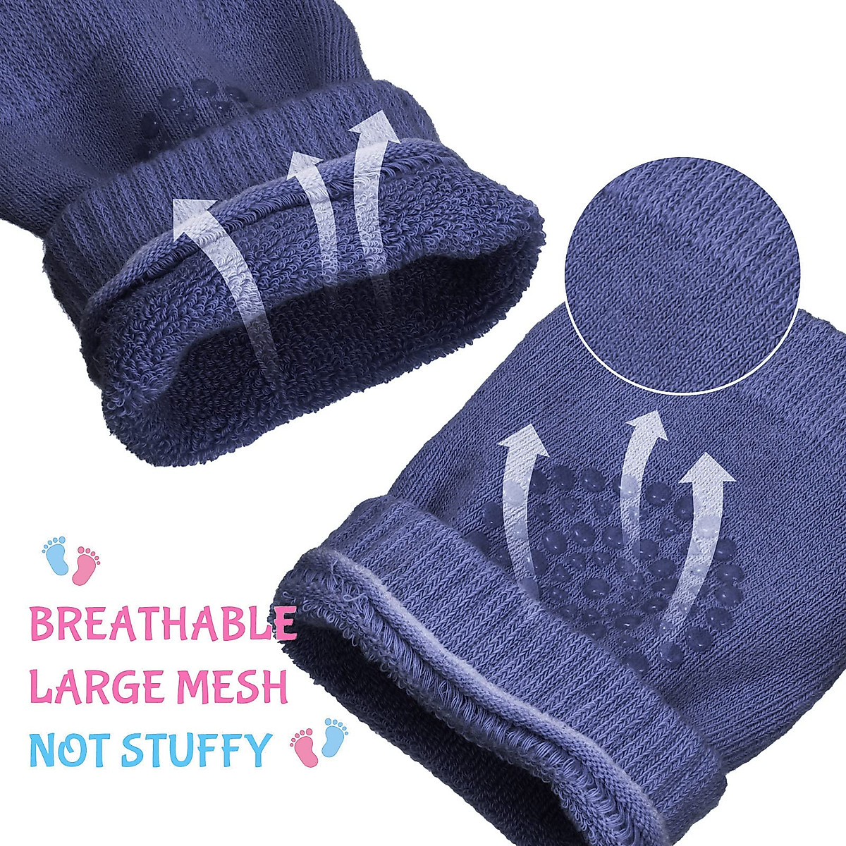 Haysandy 4 Pairs Baby Knee for Crawling Anti Slip Baby Crawling Pad Elastic Knee Sleeve Leg Toddler Warmer(Dark Color)