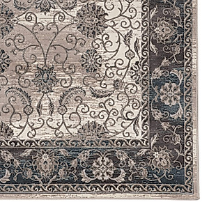 Linon Vintage Collection Isfahan Synthetic Rugs, 9' x 12', Gray