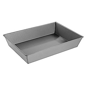 Chicago Metallic Rectangle Aluminized Steel Pre-Seasoned Deep Dish Pizza Pan - 13 7/8"L x 9 3/4"W x 2 1/2"D