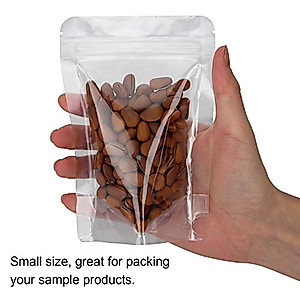 Blisstime 50 Pack Stand Up Pouch Bags, Resealable Clear Zip Lock Pouches With Tear Notch for Food Packing (3.9 X 5.9IN)