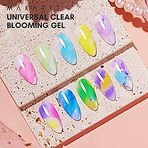 Makartt Clear Blooming Gel 15ml UV LED Soak Off Nail Art Polish for Spreading Effect Marble Nail Polish Gel Paint Nail Designs for DIY Spring Summer Color Flower Watercolor Magic Beauty Gift