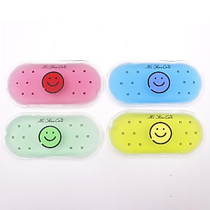 Small Ice Packs, Gel Ice Packs for Injuries Hot & Cold Ice Packs Bulk Reusable Gel Bead Ice Pack Cold Compress for Pain Relief, Christmas Gift (4 Count (Pack of 1) Smile)