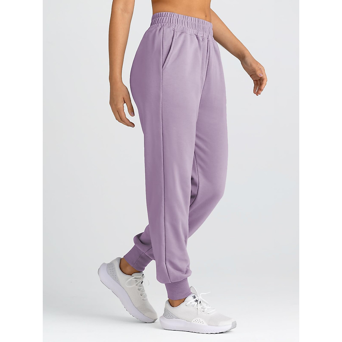 Yovela Sweatpants Women Baggy High Waisted Sweat Pants Fall Clothes Casual Joggers Y2k Aesthetic 2025 Winter Spring Fashion Trendy Warm Outfits Cute Comfy Tall Trousers with Pockets Purple L
