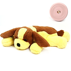 CZTNNZK Heartbeat Puppy Toy for Anxiety Relief, Dog Behavioral Aid Toy for Puppies Sleep Aid Separation Anxiety Soother,Newborn Puppy Sleep Aid Plush Toy,Plush Toys for Dogs.(Yellow)