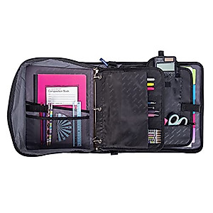 Case-it The Dual 2-in-1 Zipper Binder - Two 1.5 Inch D-Rings - Includes Pencil Pouch - Multiple Pockets - 600 Sheet Capacity - Comes with Shoulder Strap -Dual-132, Blue