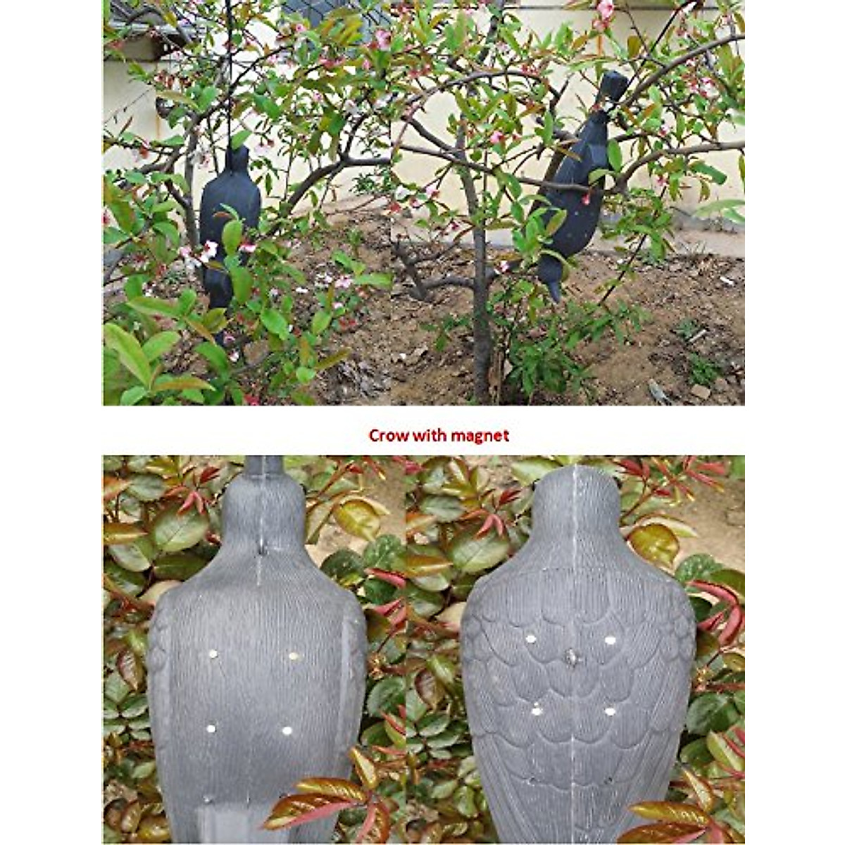 ZILIN Plastic Crow Decoy with Magnet, Ideal for Crow Control