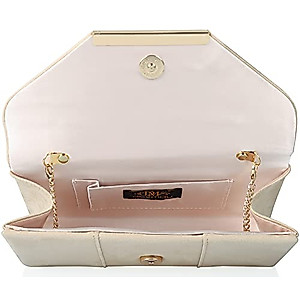 Dexmay Women Faux Suede Envelope Clutch Purse Evening Velvet Handbag Foldover Shoulder Crossbody Bag Nude