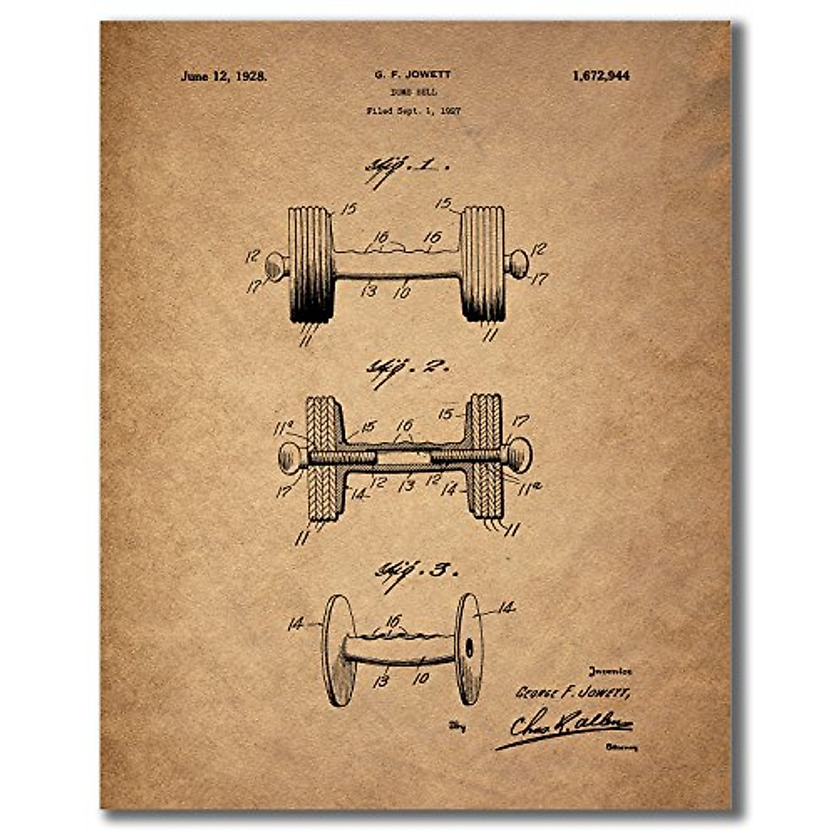 Workout Patent Prints - Set Of 4 Gym Decor Wall Art Photos - Weight Lifting Exercise Treadmill