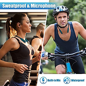 Muitune Bluetooth Headphones 120 Hours Extra Long Playback with Microphone Headset, i35 Balanced Armature Drivers Stereo in Ear Wireless Earbuds, Waterproof Workout Neckband Headphones (Teal)
