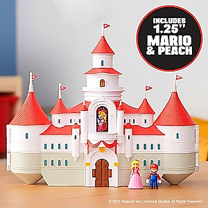 THE SUPER MARIO BROS. MOVIE – Mushroom Kingdom Castle Playset with Mini 1.25” Mario and Princess Peach Figures