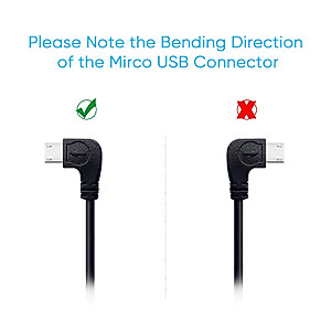 YQMAJIM Dash Cam Power Cord, 11 Ft Micro USB Charging Power Cable for Car Dash Camera Mirror Camera 90 Degree Angle Micro USB Cable