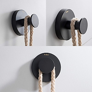 Kraus Elie Bathroom Robe and Towel Hook, Matte Black Finish, KEA-18801MB