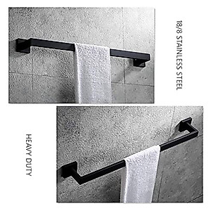 Towel BAR Rack Premium Stainless Steel Towel Bar,Black Towel Rack Wall Mounted Towel Rail,Towel Rod for Bathroom Matte Black 16-Inch a/Black / 40x5x8cm