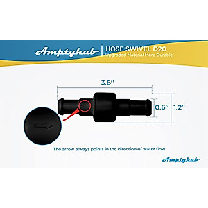 Amptyhub 3900 Sport, 280, 380 Pool Cleaner Hose Swivel D21 Replacement For Zodiac Polaris 3900 Sport, 280 Black Max F5B, TR35P Pool Cleaners (3 Pack)