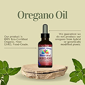 Oregano Oil - Wild Mediterranean - ECO Certified Organic Super Strength 86% Carvacrol, Healthy-Health?s All Natural Food Grade Oil of Oregano, Non GMO 1 fl. Oz New Healthy Health Logo, Same Great Formula