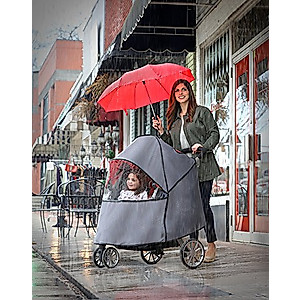 Britax B-Lively Stroller Wind and Rain Cover | Easy Install + Air Ventilation + Storage Pouch Included , Grey , 30x19x34 Inch (Pack of 1)