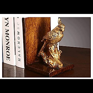 WJCCBJQXW Resin Vertical Parrot Bookends Heavy Duty Bookends Durable Dividers Unique Design Office 1 Pair Book Stoppers