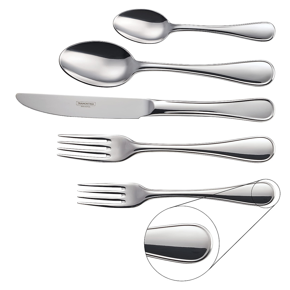 Tramontina 45 Piece Silverware Set - Firenze Utensils Set