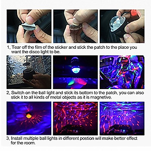 Disco Ball Light Wireless Battery Operated Music Sync RGB for Parties Decorations Car [2-Pack] (Upgraded)