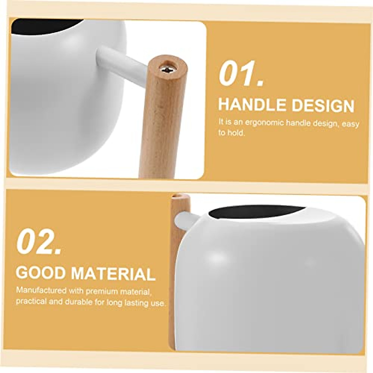 Watering Kettle Garden Watering Bucket Flower Watering can Watering can for Indoor Plants Flowers Succulent Watering Pot White Garden Supplies Water The Flowers Wooden Handle