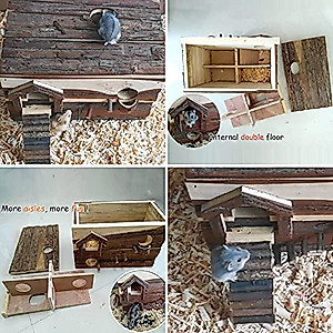 Beaks And Paws B&P Wooden Hamster House Hideout, Hamster Toys for Gerbils, Guinea Pigs, Dwarf Hamster, Small Animal，with Ladders Bridge