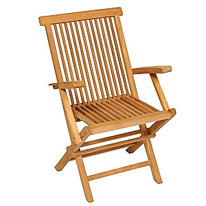 vidaXL Solid Teak Wood Patio Dining Set 5 Piece Garden Outdoor Balcony Backyard Dinner Wooden Table and Chair Foldable Folding Camping