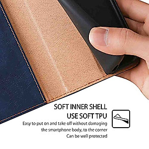 BANLEI2U Phone Cover Wallet Folio Case for Oppo REALME 7 PRO, Premium PU Leather Slim Fit Cover for REALME 7 PRO, Good Touch, Blue
