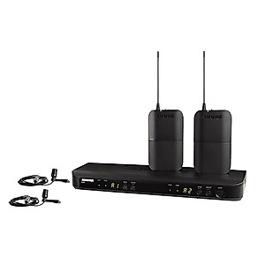 Shure BLX188/CVL UHF Wireless Microphone System - Perfect for Interviews, Presentations, Theater - 14-Hour Battery Life, 300 ft Range | includes (2) Lavalier Mics, Dual Channel Receiver | H9 Band