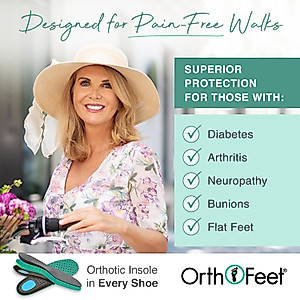 Orthofeet Women's Orthopedic Black Leather Celina Mary Jane Shoes, Size 8