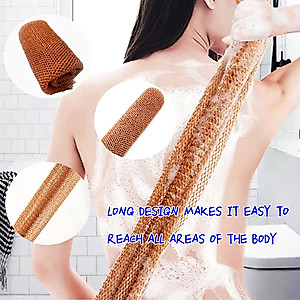African Net Long Bathing Sponge,Net Exfoliating Back Scrubber for Body,Exfoliating Back Towel,Pack of 1 (Brown)
