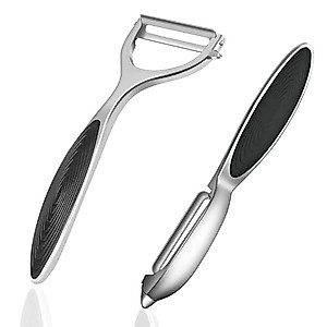 Vegetable Potato Peelers for Kitchen Stainless Steel Multi-Function Y-Shaped and I-Shaped Peelers Sets with Orange Peelers Plastic Long Handle Lemon Citrus Peel Cutter Mouse Type Orange Peeler(4pcs）