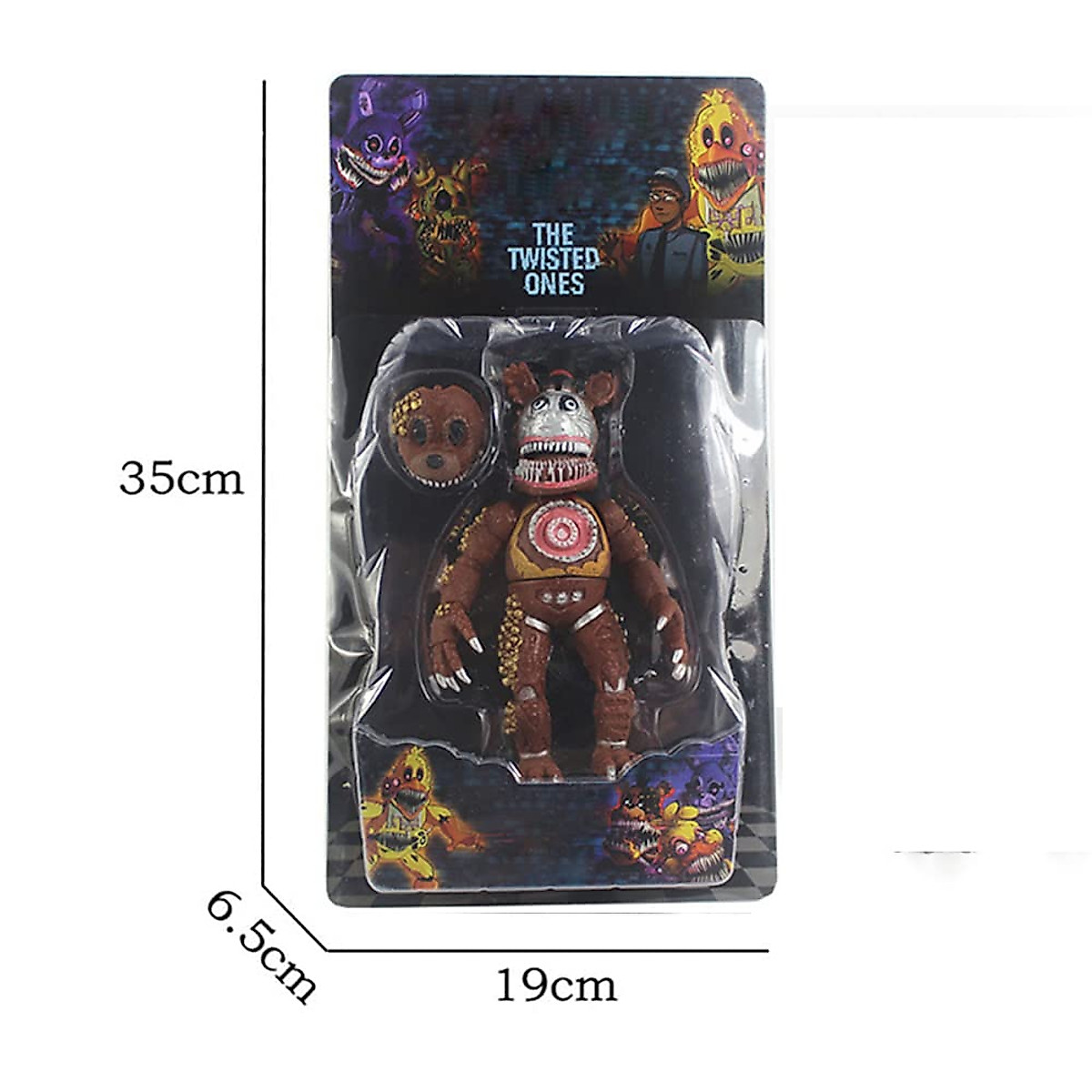 LUNK Anime Five Nights Game Pizzeria Simulator Action Figure 6.5inch, Collectible Figure, Nightmare Foxy/Bonnie/Fazbear/Chica/Policemen(6 Pcs)