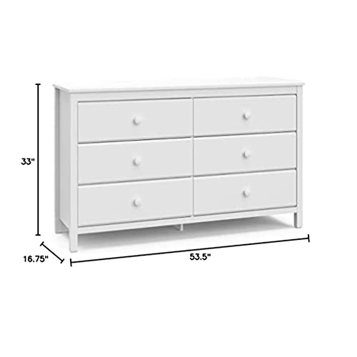 STORKCRAFT ALPINE 6 DRAWER DRESSER - WHITE