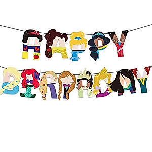 Princess Birthday Banners, Princess Party Decorations Supplies