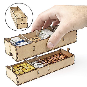 TowerRex Board Game Organizer for Terraforming Mars board game box, Terraforming Mars boardgame expansions, Turmoil, Colonies expansion, Prelude expansion, Hellas and Elysium expansion, Venus Next