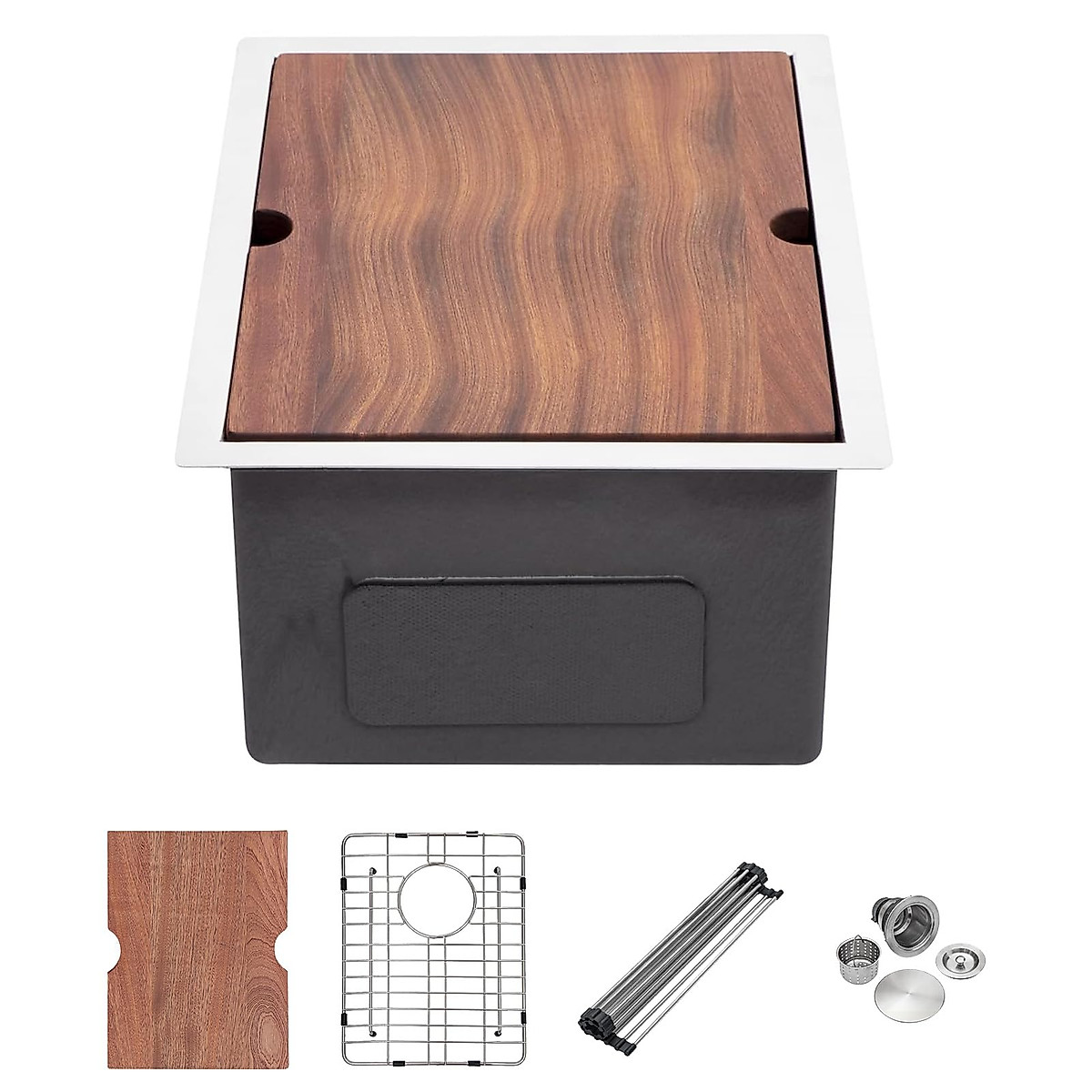 Undermount Bar Sink - Mocoloo 15 x 19 Inch Single Bowl Undermount Kitchen Sink 16 Gauge Stainless Steel Bar Prep Workstation 10" Deep Sinks