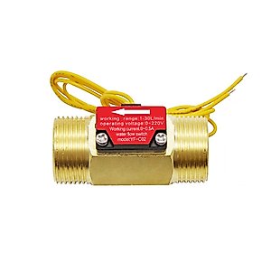 GREDIA G3/4" Hall Effect Liquid Water Flow Switch Control Flowmeter Counter Meter for Humidifier Water Dispenser Shower Water Heater Copper BSP Male Thread 1-50L/Min