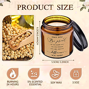 MTLEE 20 Pcs Thank You Gifts Candles 3.5 oz Employee Appreciation Inspirational Scented Soy Wax Candle Thank You Gift Christmas Gifts for Coworker Women Volunteer Teacher(Classic,Brown)